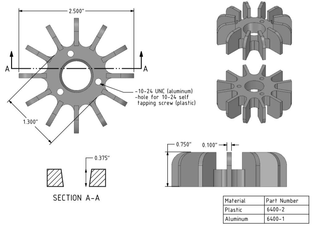 6400-2, Plastic Eze-Fan - 2-1/2"(63.5 mm) Flatback | E-Motor Nations