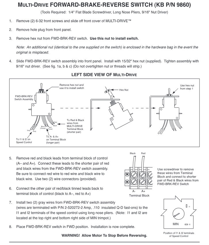 9860, KBMD Forward - Brake - Reverse Switch kit | E-Motor Nations