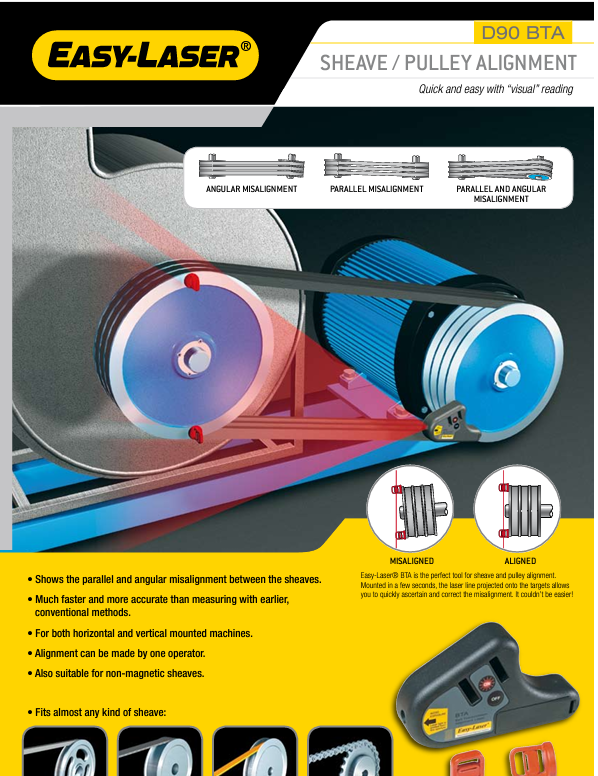 Easy-Laser, D92 BTA,12-1332, Pulley Alignment System, BELT Alignment ...