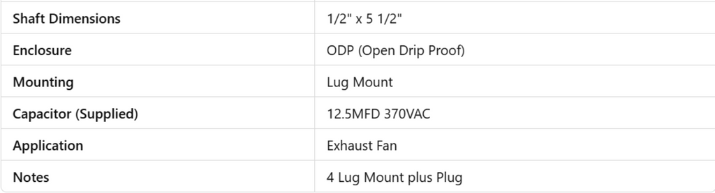 X63751, Xactone, 0.5 Hp, 1650 Rpm, 120 Volts, Frame: 48, ODP, 63751-0 ...
